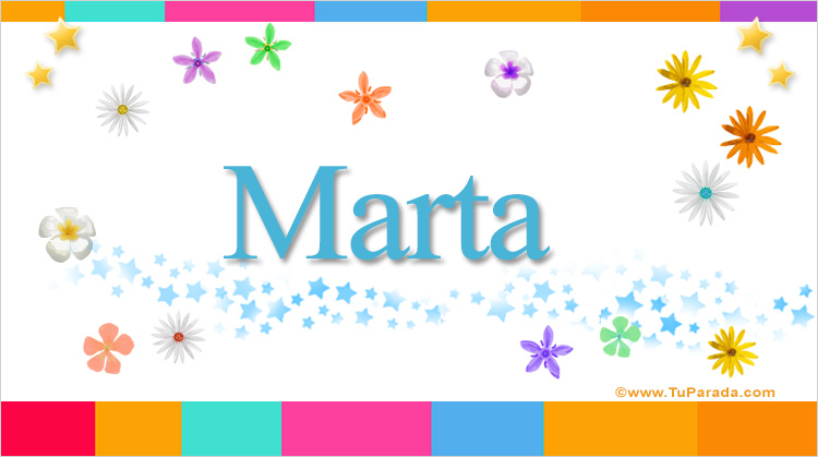 Marta, tarjetas de Nombres populares de mujer