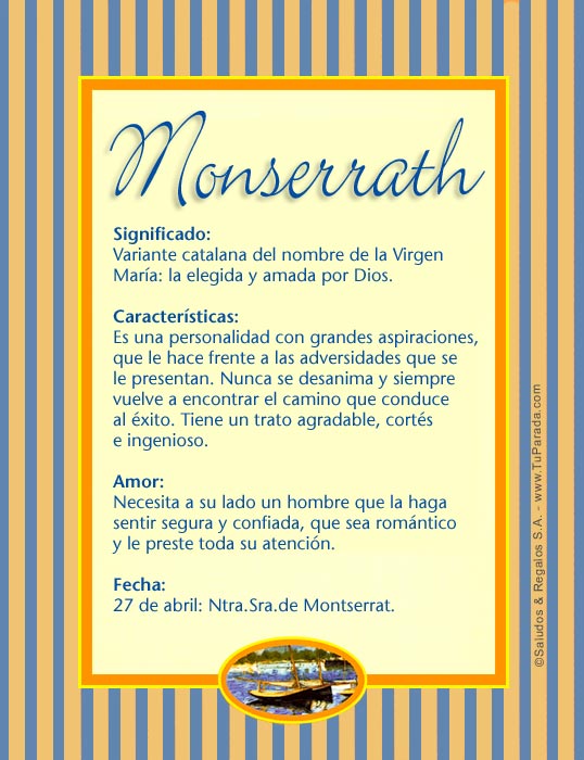 Monserrath - M, tarjetas