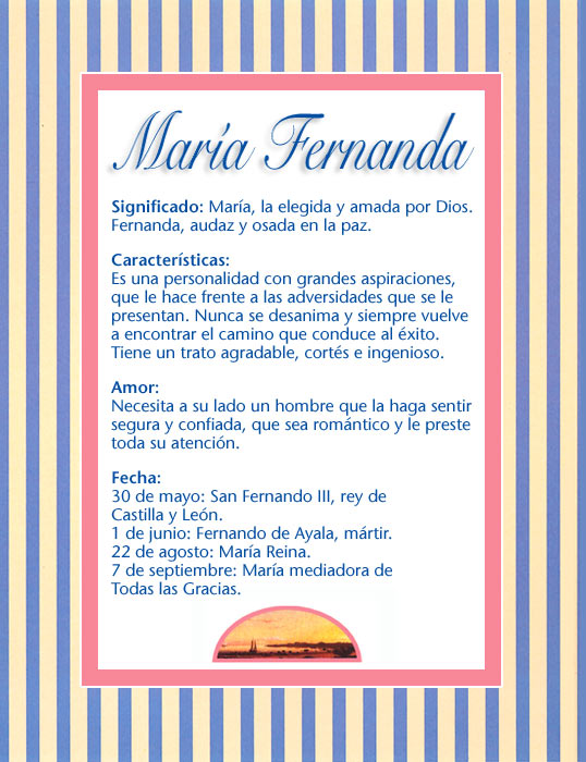 María Fernanda - M, tarjetas
