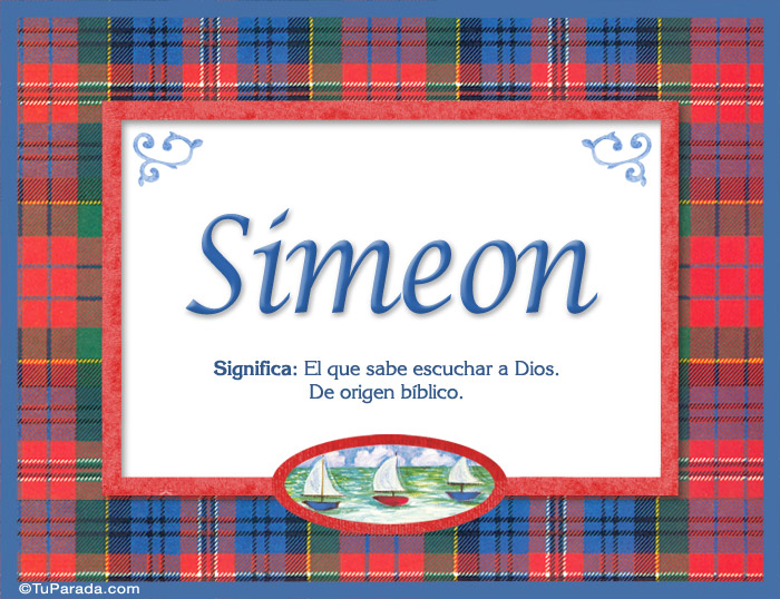 Simeon, nombre, significado y origen de nombres, tarjetas de Nombres Varón - Imágenes