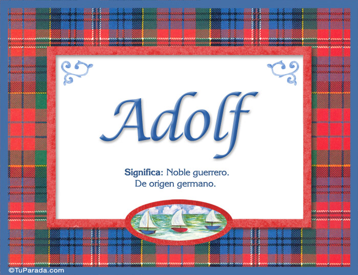 Adolf, nombre, significado y origen de nombres, tarjetas de Nombres ...