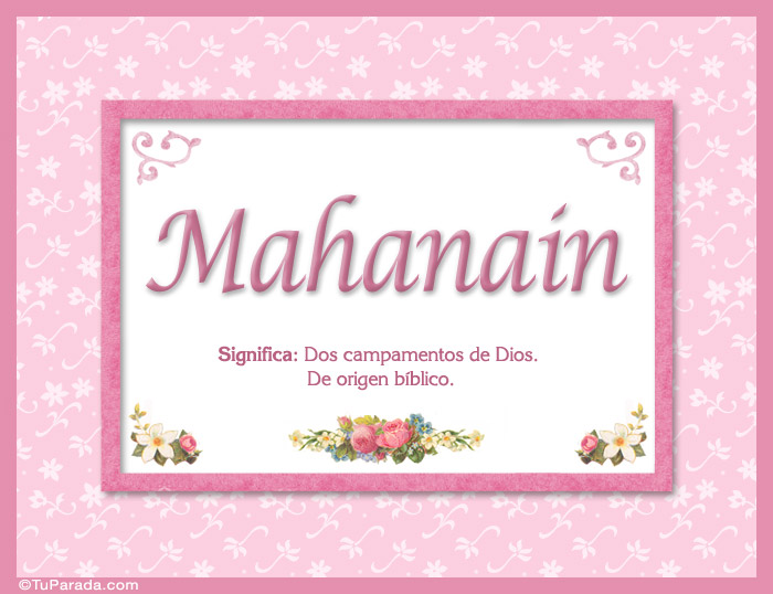Mahanain - Significado y origen, tarjetas de Nombres Mujer - Imágenes