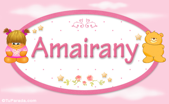 Amairany - Con personajes, tarjetas de Nombres para niñas, bebés, osito ...