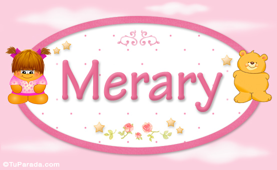 Merary - Nombre para bebé, tarjetas de Nombres para niñas, bebés, osito ...