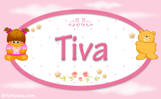 Tiva - Nombre para bebé, tarjetas de Nombres para niñas, bebés, osito nena