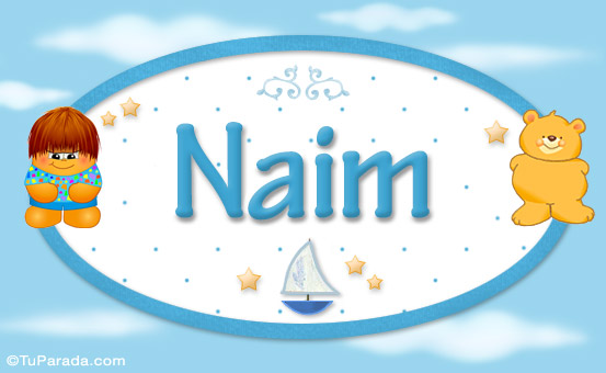 Naim - Nombre para bebé, tarjetas de Nombres para niños, bebés, osito nene