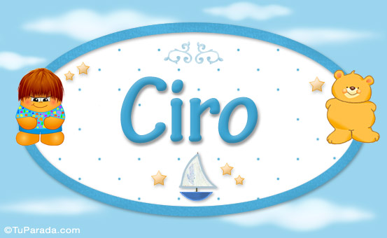 Ciro - Nombre para bebé, tarjetas de Nombres para niños, bebés, osito nene