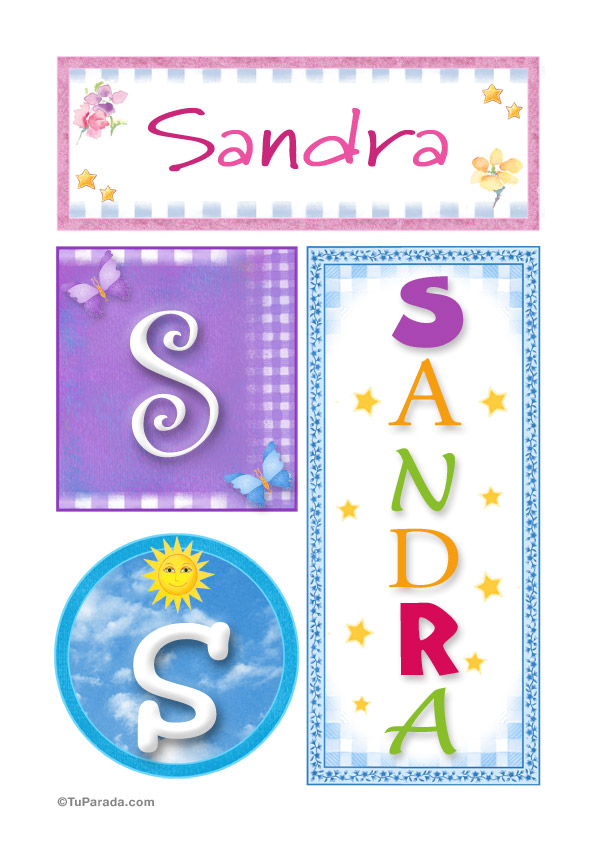 Sandra - Carteles e iniciales, tarjetas de Mujer - Nombres propios