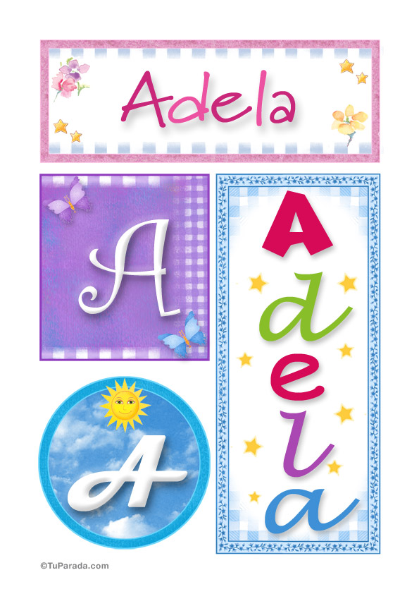 Adela - Carteles e iniciales, tarjetas de Mujer - Nombres propios