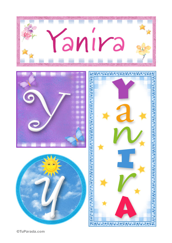Yanira -Carteles e iniciales, tarjetas de Mujer - Nombres propios