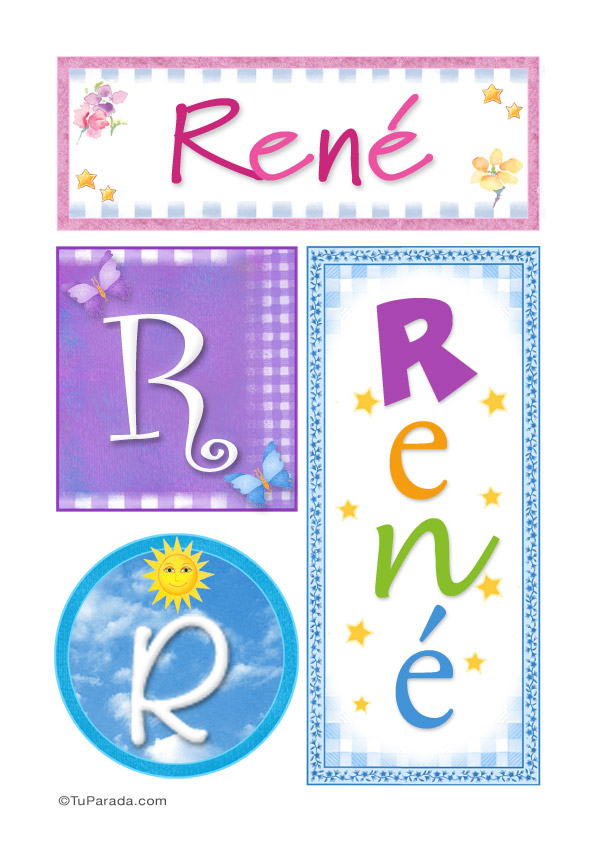 René - Carteles e iniciales, tarjetas de Mujer - Nombres propios