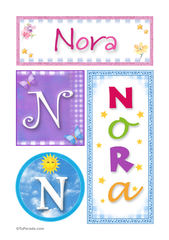 Nora - Carteles e iniciales, tarjetas de Mujer - Nombres propios
