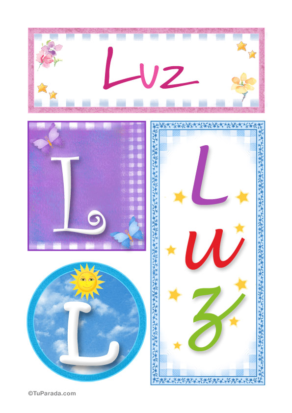 Luz - Carteles e iniciales, tarjetas de Mujer - Nombres propios