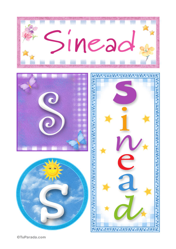 Sinead, nombre, imagen para imprimir, tarjetas de Mujer - Nombres propios