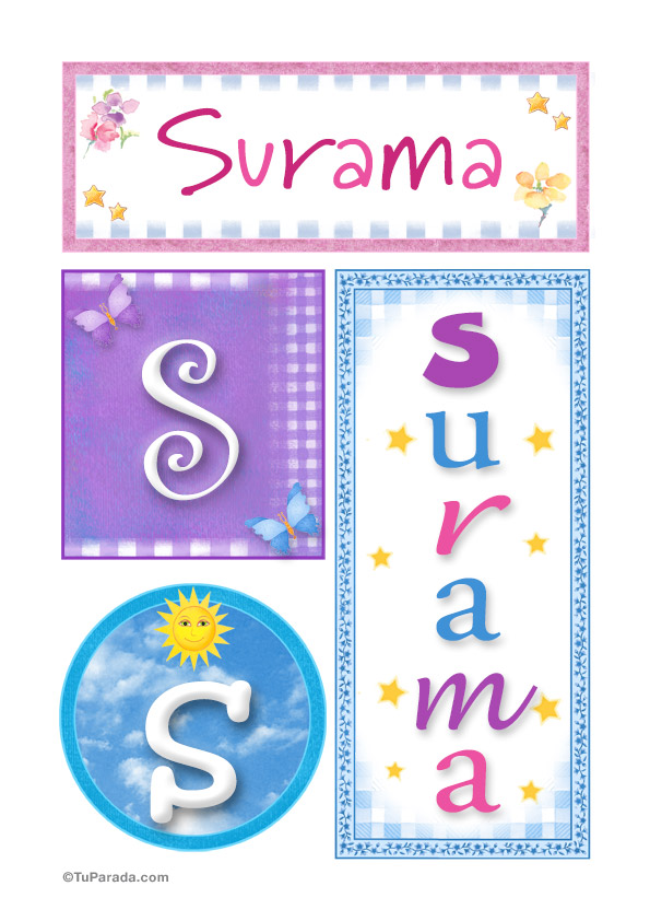 Surama, nombre, imagen para imprimir, tarjetas de Mujer - Nombres propios