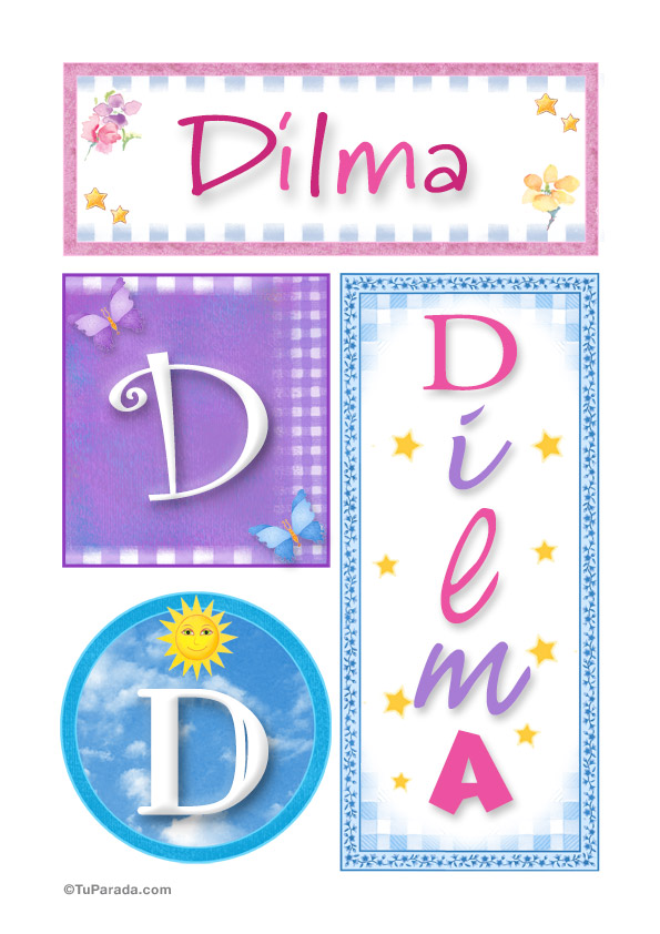 Dilma, nombre, imagen para imprimir, tarjetas de Mujer - Nombres propios