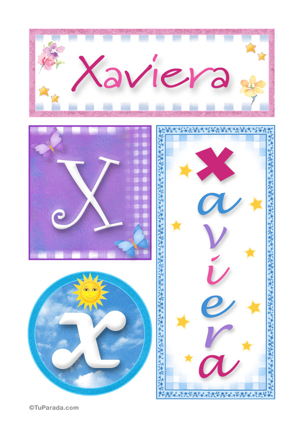 Xaviera, nombre, imagen para imprimir, tarjetas de Mujer - Nombres propios