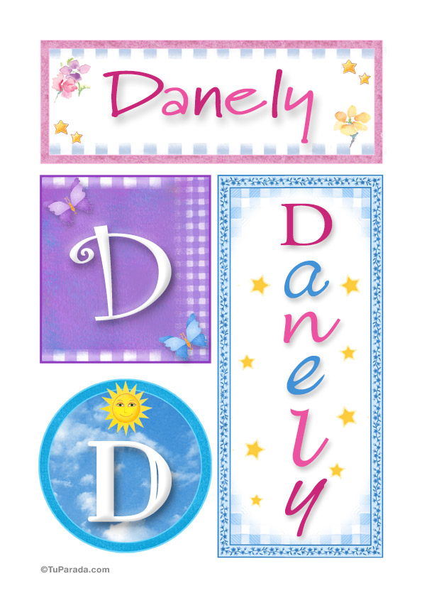 Danely, nombre, imagen para imprimir, tarjetas de Mujer - Nombres propios