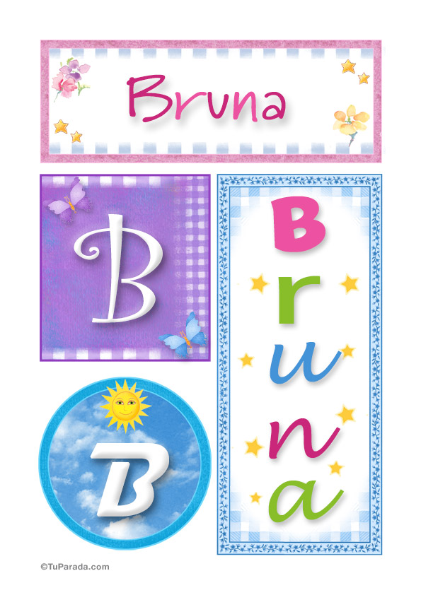 Bruna, nombre para imprimir carteles, tarjetas de Mujer - Nombres propios