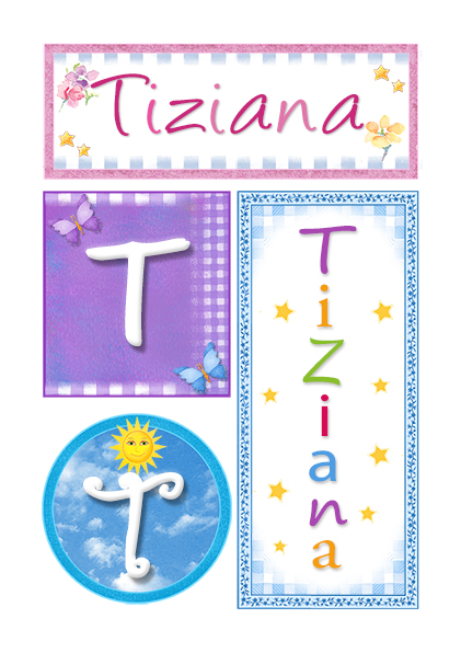 Tiziana, nombre, imagen para imprimir, tarjetas de Mujer - Nombres propios
