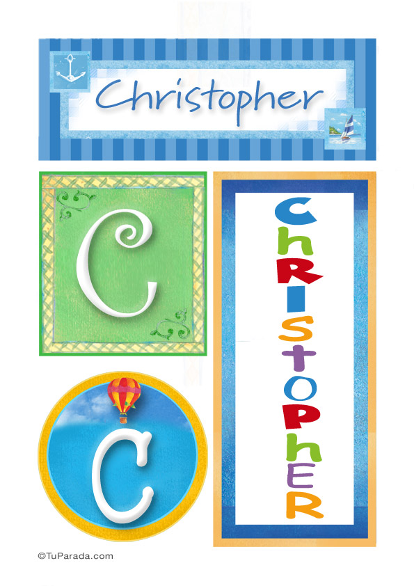 Christopher -Carteles e iniciales, tarjetas de Varón - Nombres propios