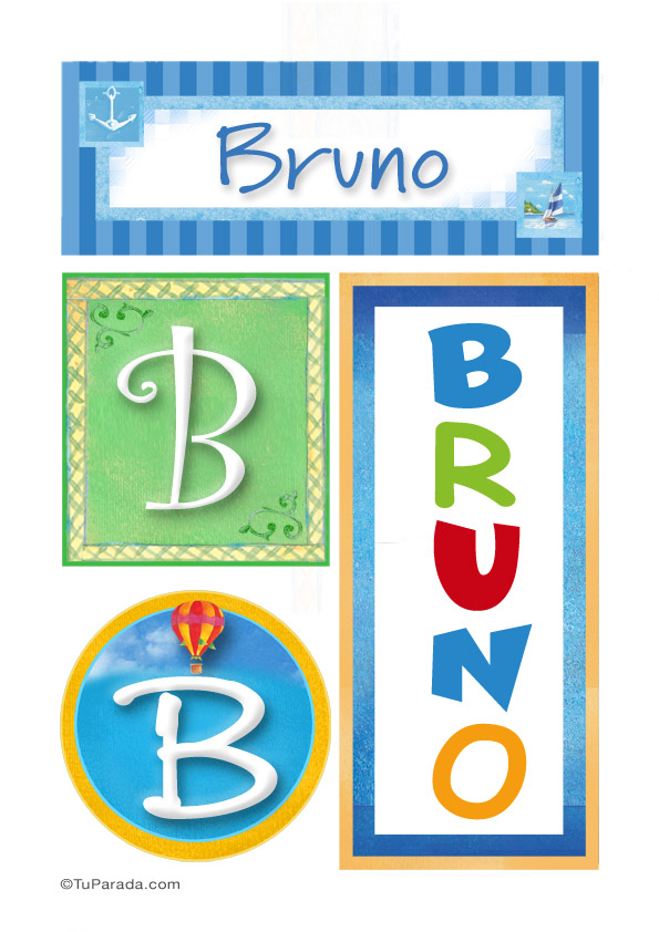 Bruno - Carteles e iniciales, tarjetas de Varón - Nombres propios