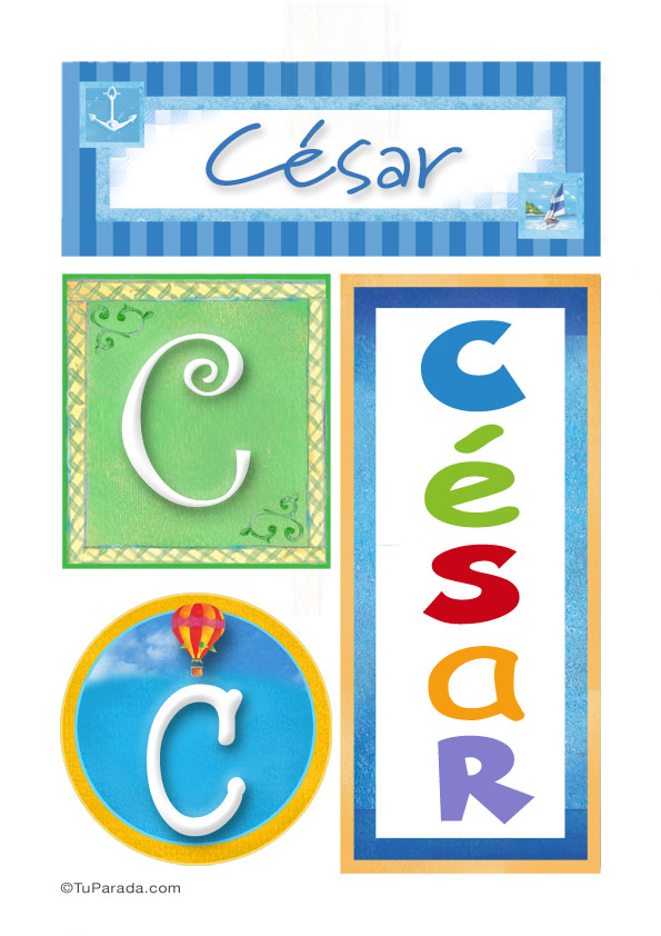 Cesar - Carteles e iniciales, tarjetas de Varón - Nombres propios