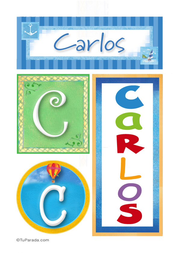 Carlos - Carteles e iniciales, tarjetas de Varón - Nombres propios