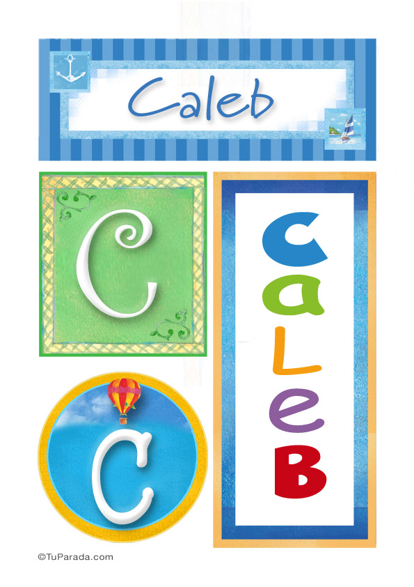 Caleb - Carteles e iniciales, tarjetas de Varón - Nombres propios