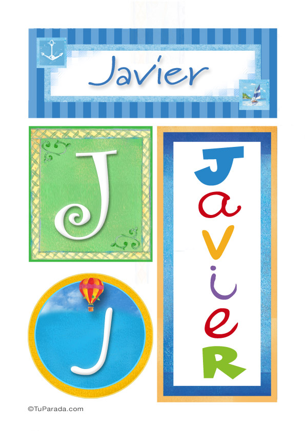 Javier - Carteles e iniciales, tarjetas de Varón - Nombres propios