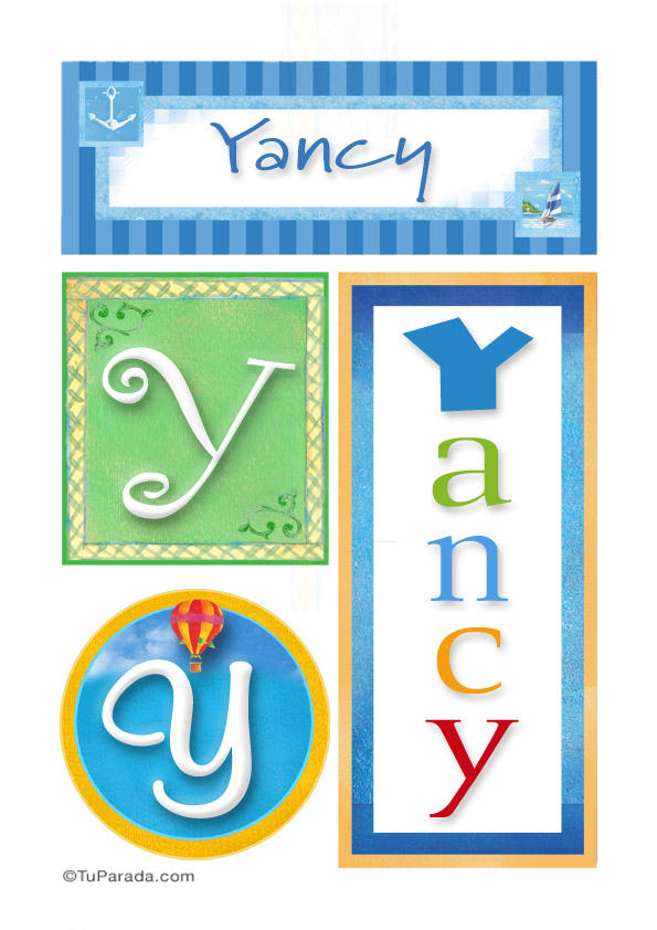 Yancy, nombre, imagen para imprimir, tarjetas de Varón - Nombres propios