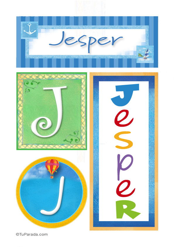 Jesper, nombre, imagen para imprimir, tarjetas de Varón - Nombres propios
