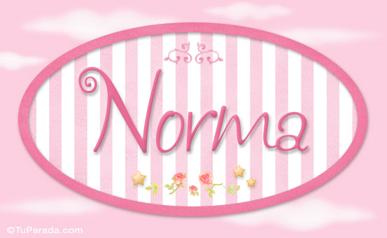 Norma - Nombre decorativo, tarjetas de Niñas - Nombres imágenes