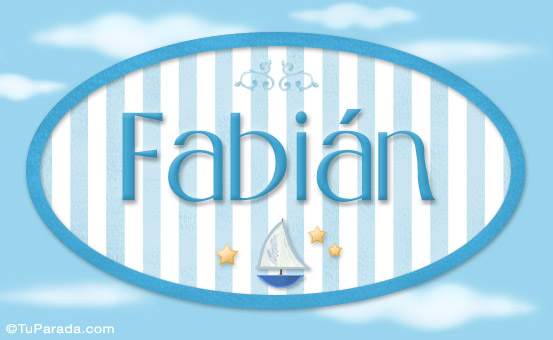 Fabian - Nombre decorativo, tarjetas de Niños - Nombres imágenes