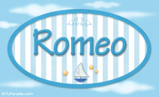 Romeo - Nombre decorativo, tarjetas de Niños - Nombres imágenes
