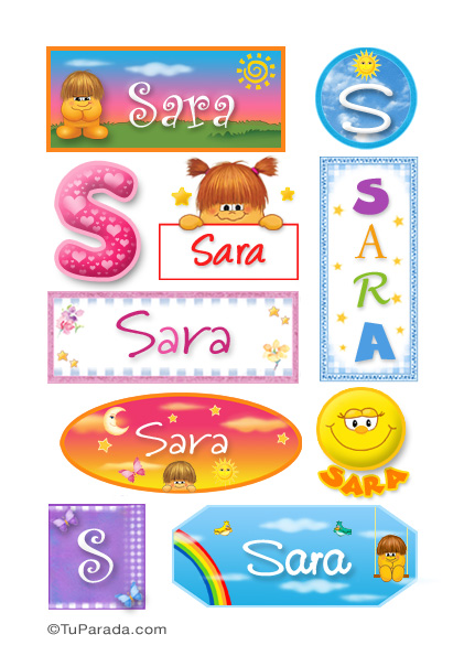 Sara - Para stickers, tarjetas de Nombres de mujer - Stickers