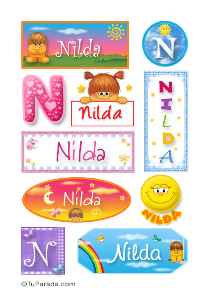 Nilda - Para stickers, tarjetas de Nombres de mujer - Stickers