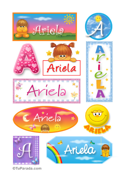 Ariela - Para stickers, tarjetas de Nombres de mujer - Stickers
