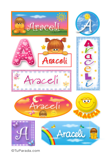 Araceli - Para stickers, tarjetas de Nombres de mujer - Stickers