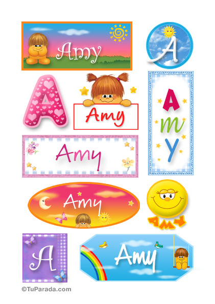 Amy - Para stickers, tarjetas de Nombres de mujer - Stickers