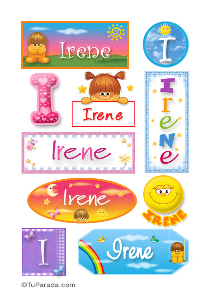Irene - Para stickers, tarjetas de Nombres de mujer - Stickers