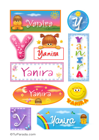 Yanira - Para stickers, tarjetas de Nombres de mujer - Stickers