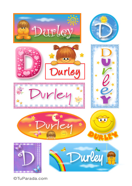 Durley - Para stickers, tarjetas de Nombres de mujer - Stickers