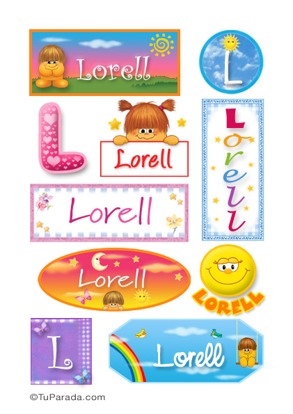 Lorell - Para stickers, tarjetas de Nombres de mujer - Stickers