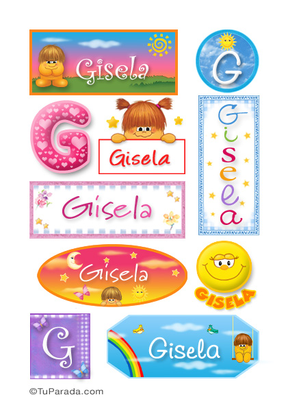 Gisela - Para stickers, tarjetas de Nombres de mujer - Stickers