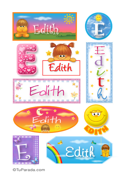Edith, nombre para stickers, tarjetas de Nombres de mujer - Stickers