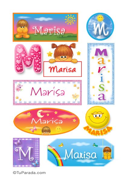 Marisa, nombre para stickers, tarjetas de Nombres de mujer - Stickers