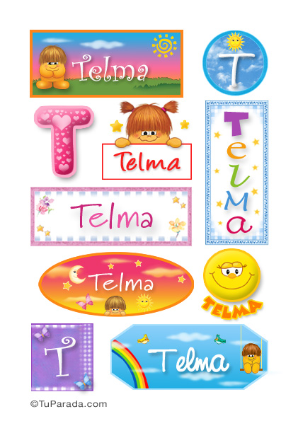 Telma, nombre para stickers, tarjetas de Nombres de mujer - Stickers
