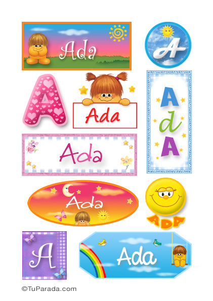 Ada, nombre para stickers, tarjetas de Nombres de mujer - Stickers
