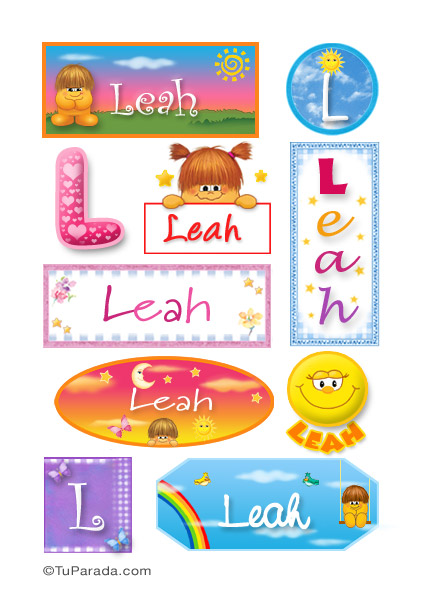 Leah, nombre para stickers, tarjetas de Nombres de mujer - Stickers